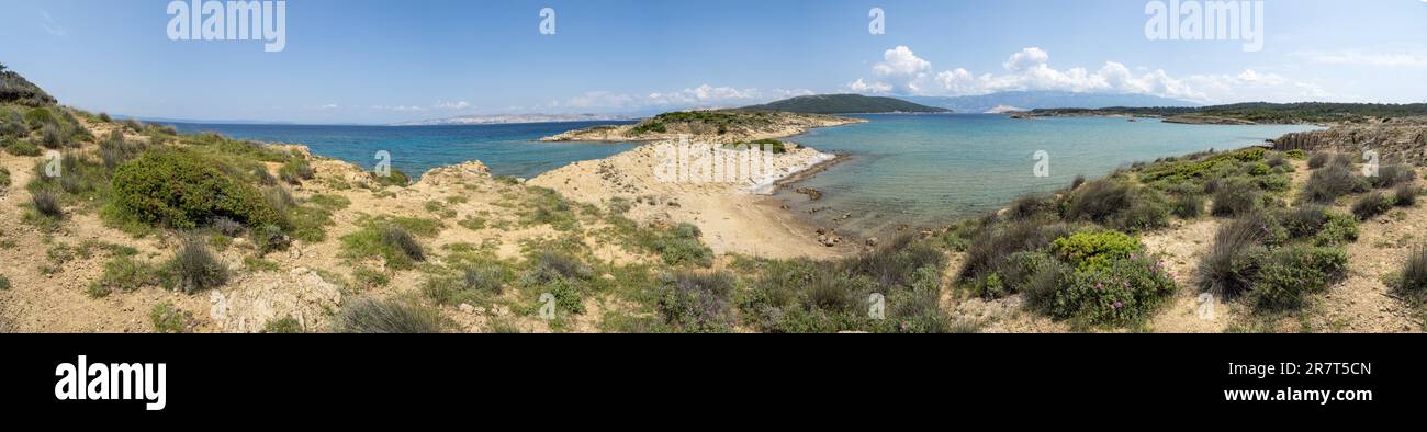 Lagoon, Ciganka beach, near Lopar, Island Rab, Kvarner Gulf Bay ...