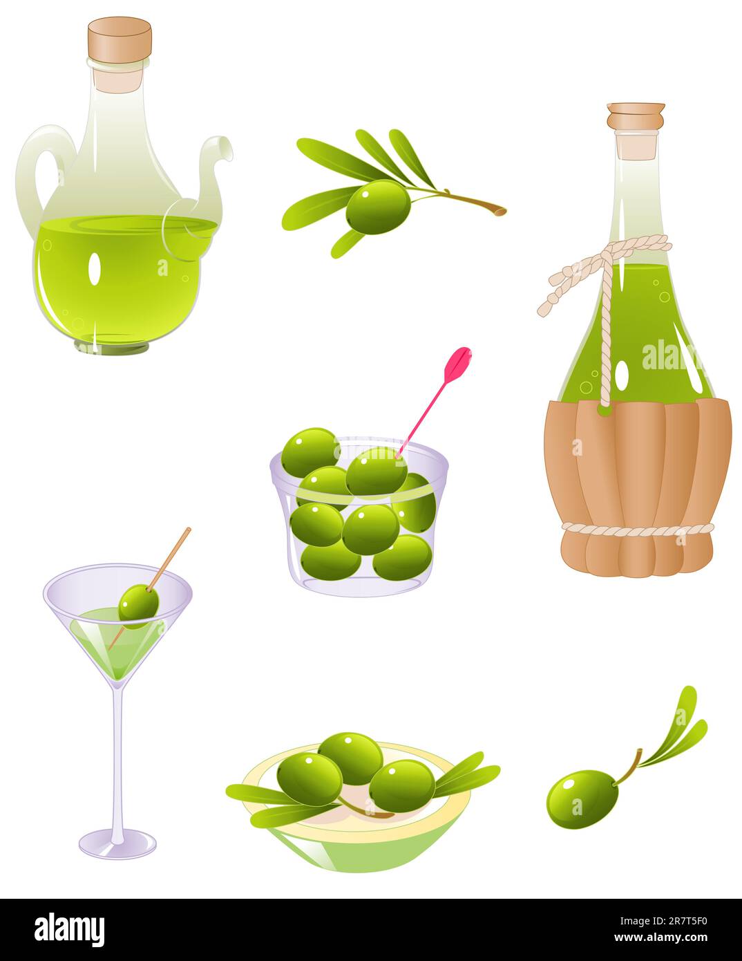 Bottle oil olives tree Stock Vector Images - Alamy