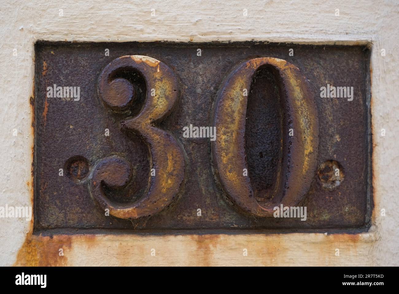 House number plate, number 30, digit, Bremen, Germany Stock Photo - Alamy