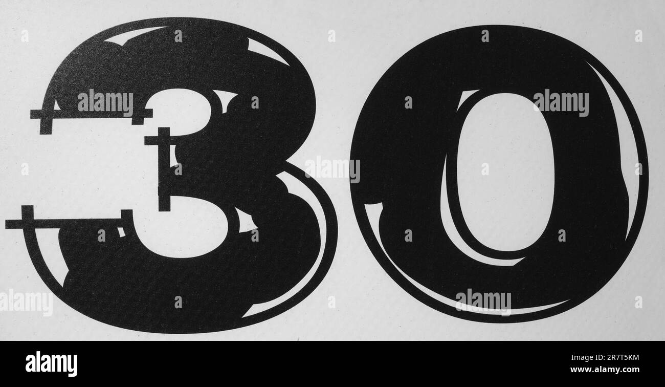 Number 30, Ziffer, North Rhine-Westphalia, Germany Stock Photo - Alamy