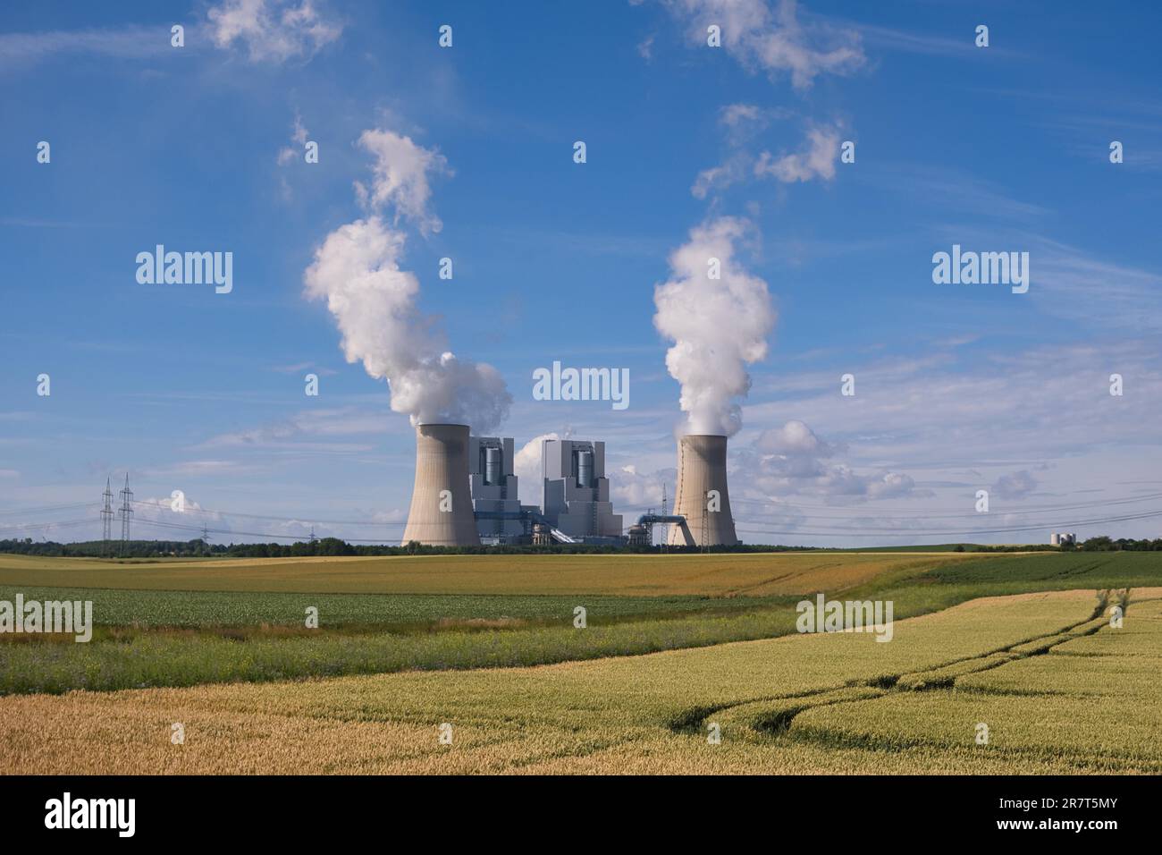 Lignite-fired power plant on the edge of the Garzweiler open-cast ...