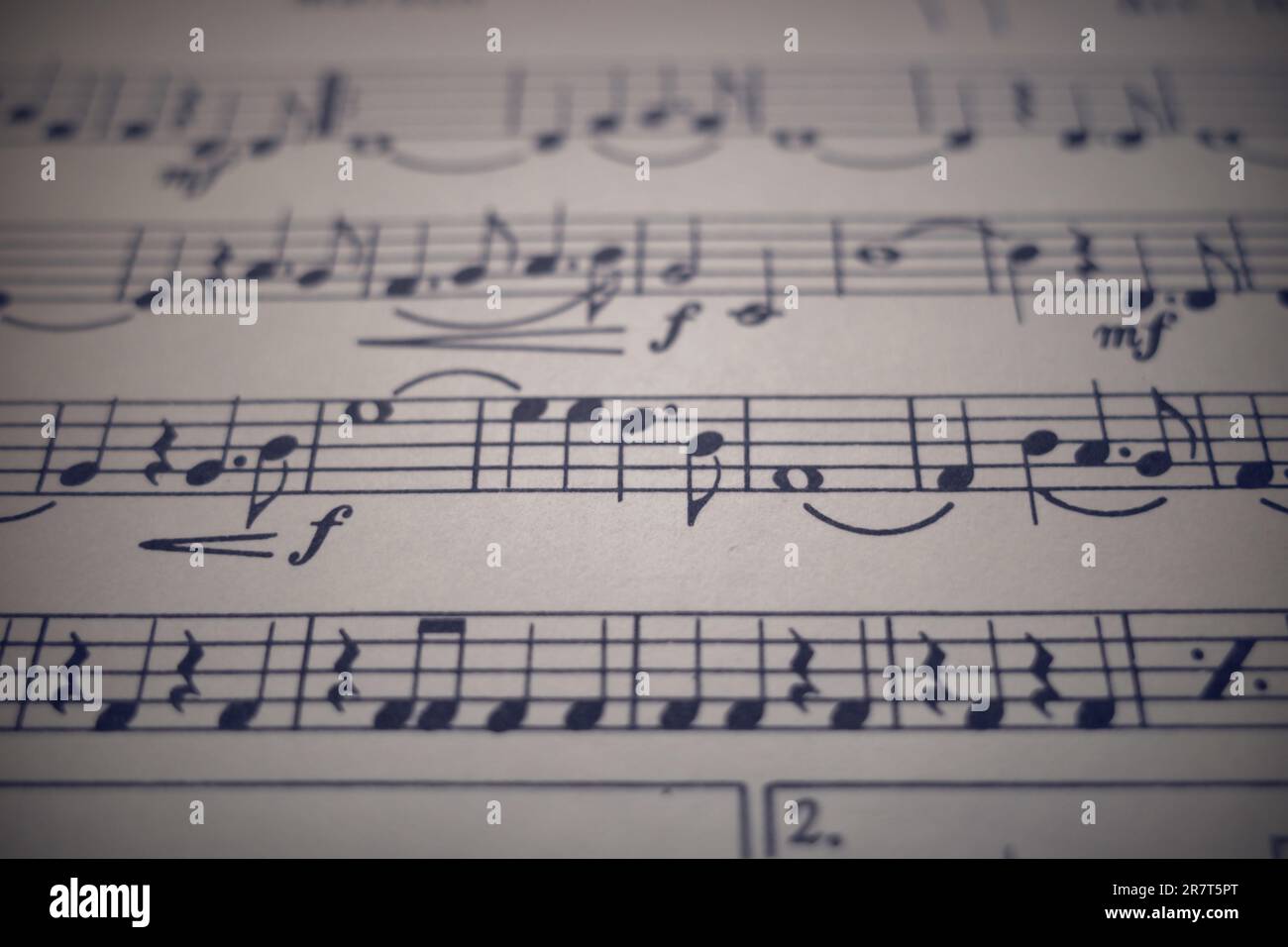 Music notes, sheet music, macro recording Stock Photo - Alamy