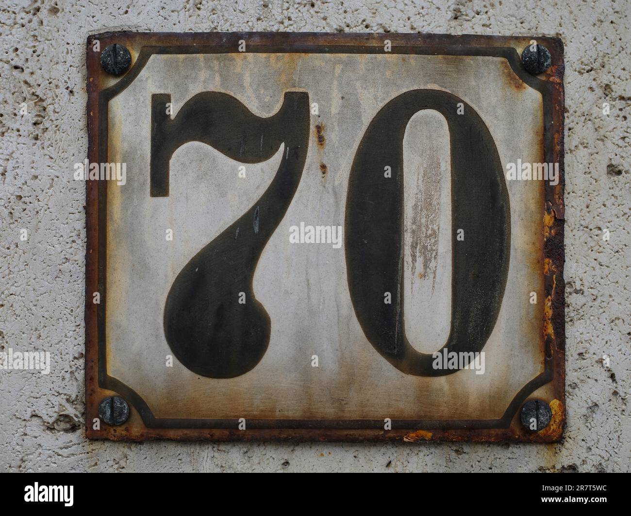 House number plate, number 70, digit, Bremen, Germany Stock Photo - Alamy