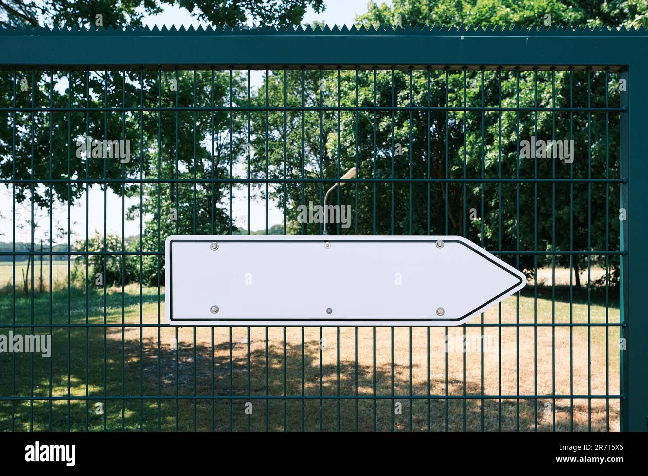 Blank white sign for own design with white background Stock Photo - Alamy