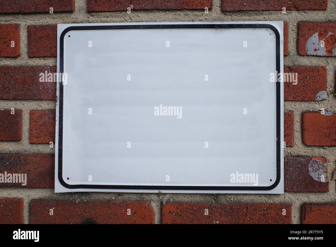 Blank white sign for own design with white background Stock Photo - Alamy