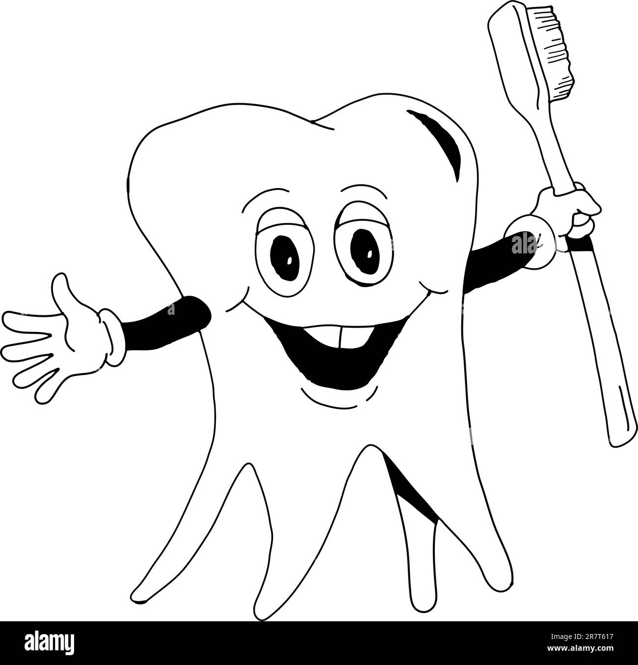 A happy tooth holding a toothbrush Stock Vector Image & Art - Alamy