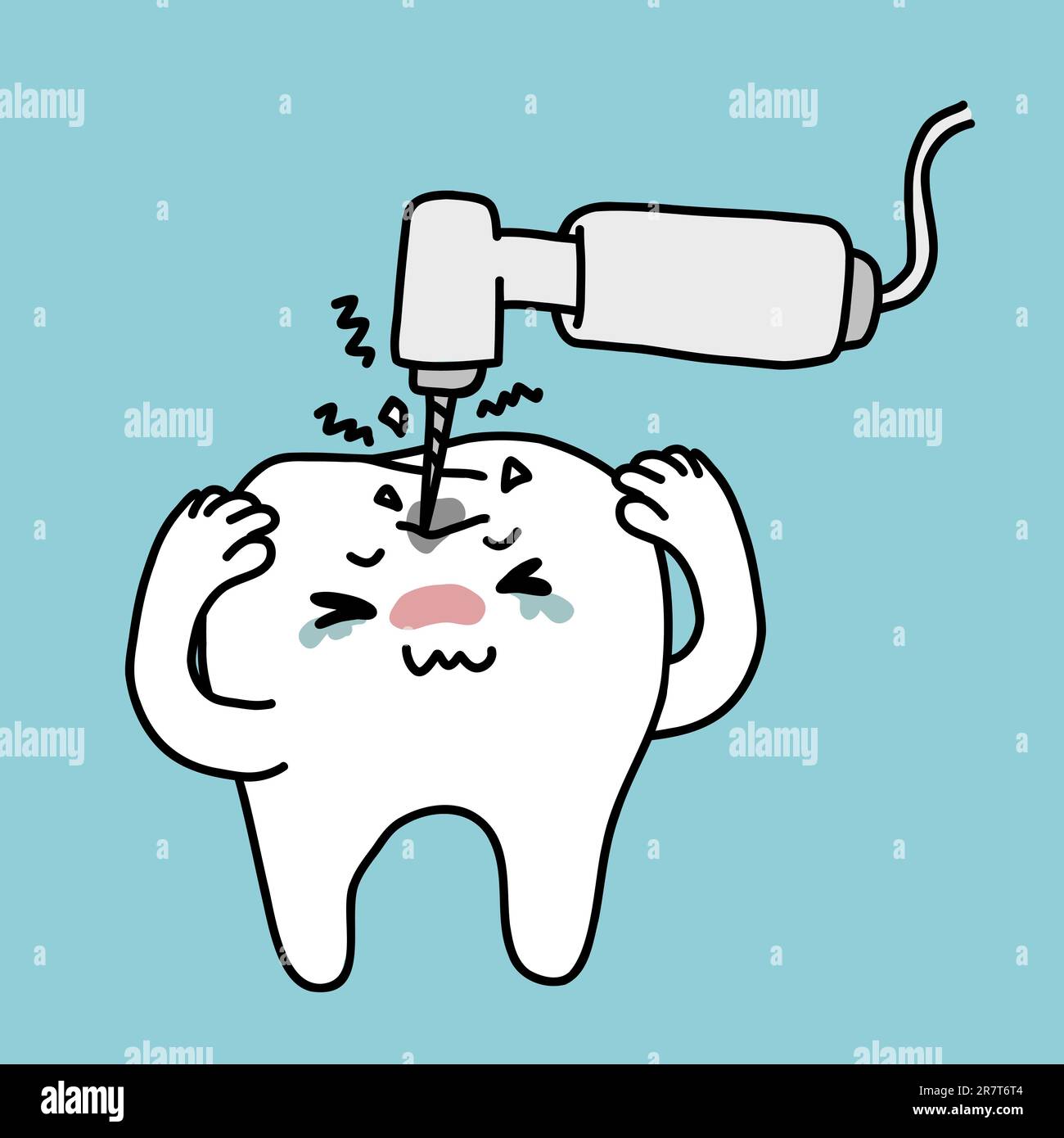Teeth fixing and crying cartoon vector illustration Stock Vector Image ...