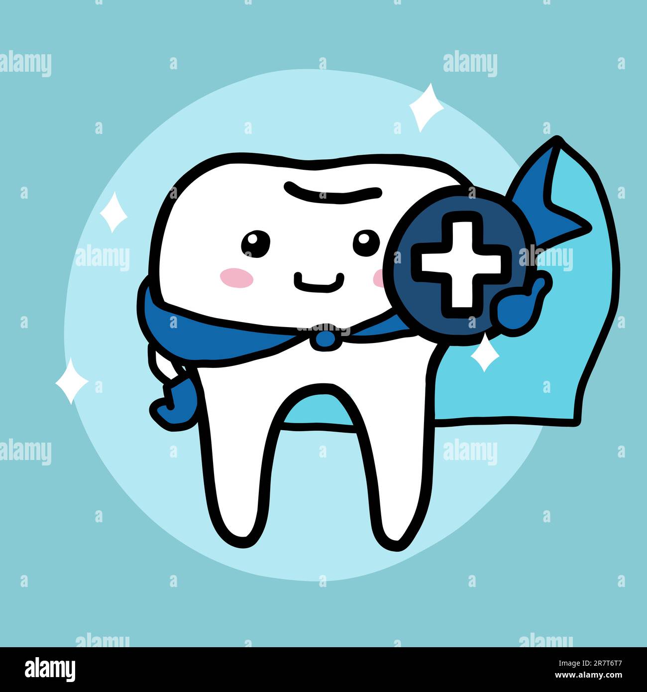 Teeth super protection cartoon vector illustration Stock Vector Image ...