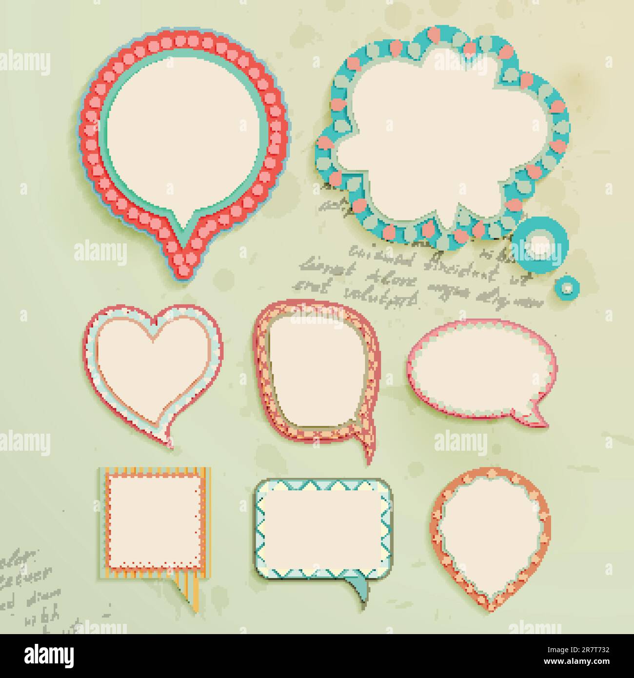 Vintage paper bubbles for speech. Vector illustration Stock Vector ...