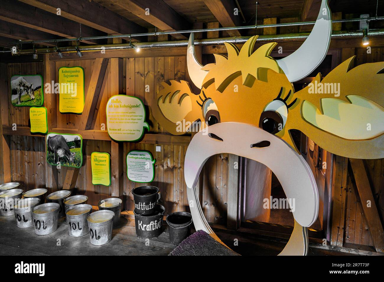 Entrance to the -walk-in cow stomach-, Allgaeuer Bergbauernmuseum ...