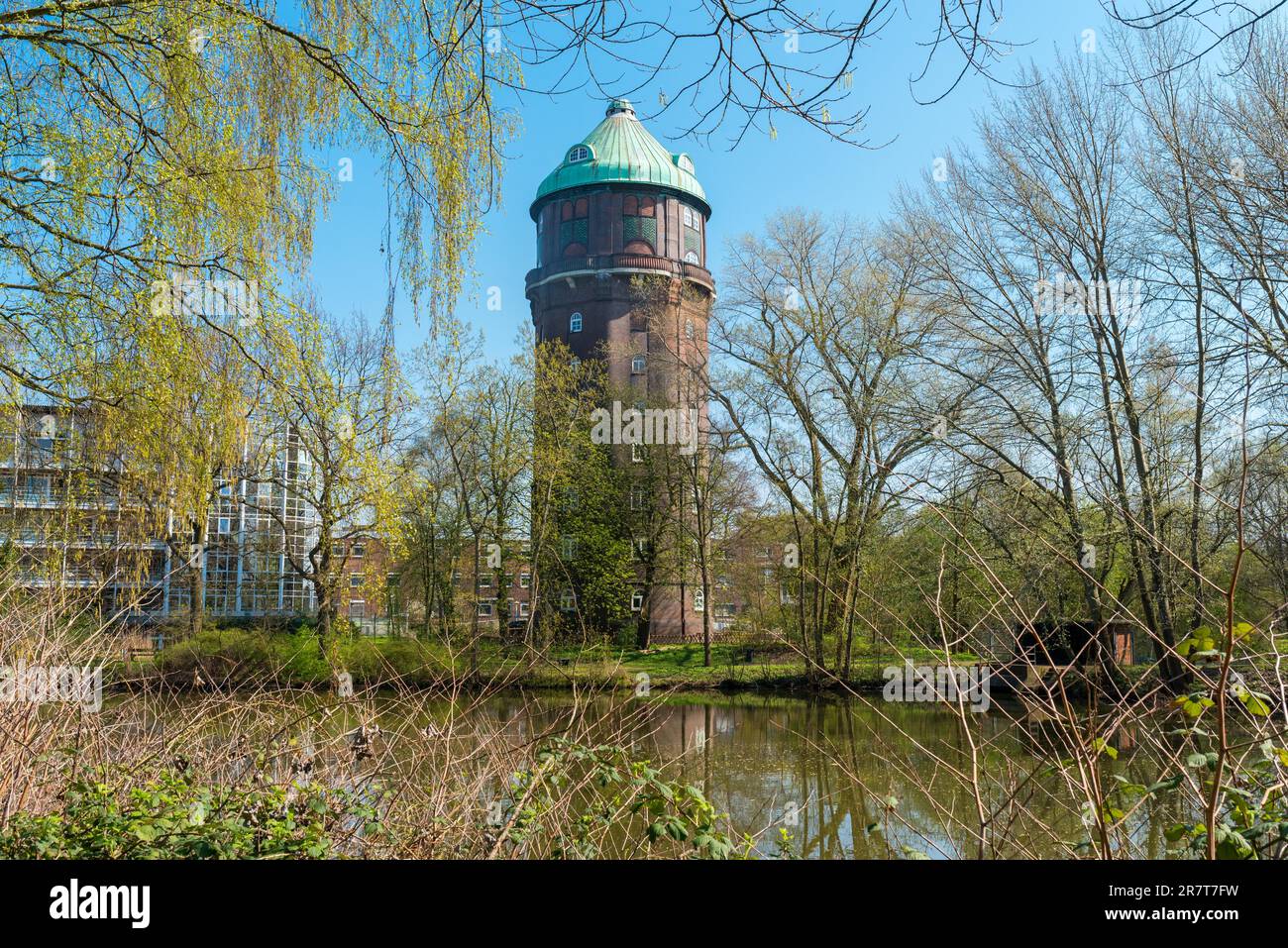 Converted water tower, now is a residential tower in the Wilhelmsburg ...