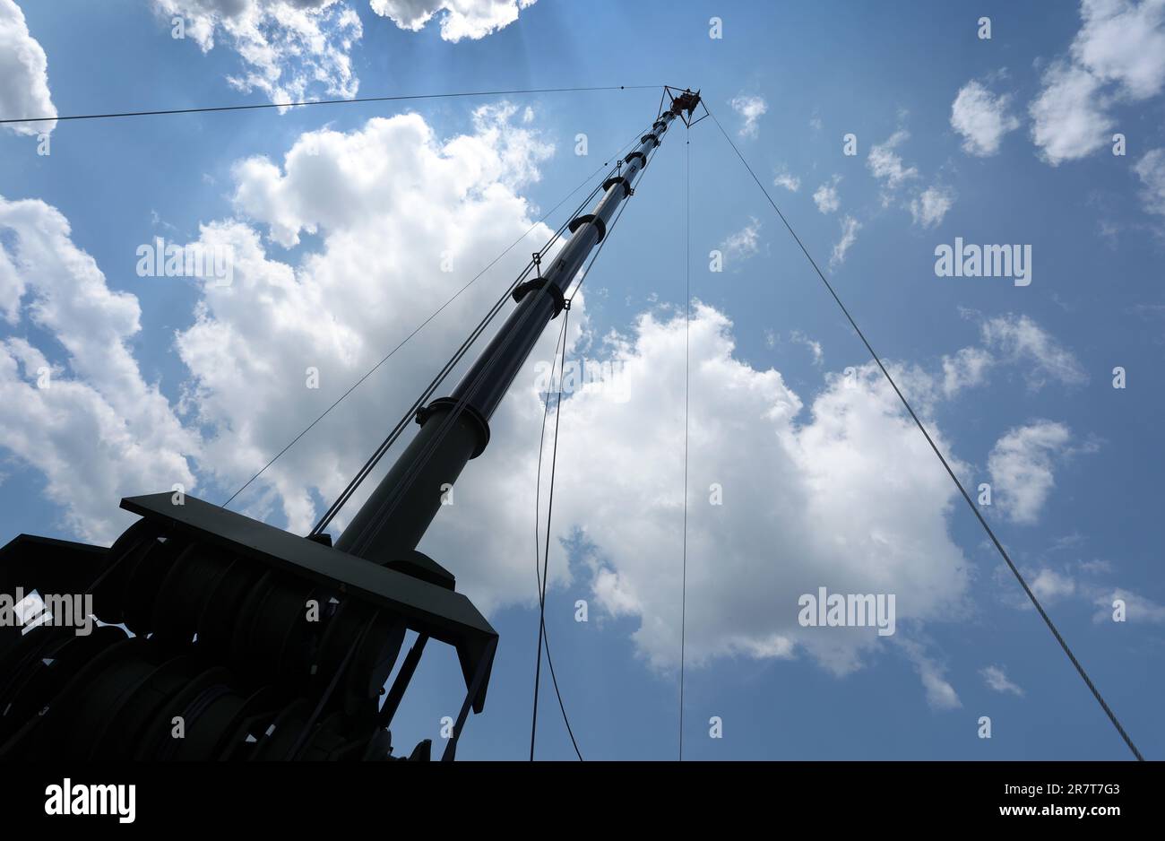 Kaufbeuren, Germany. 17th June, 2023. An antenna mast system of the ...