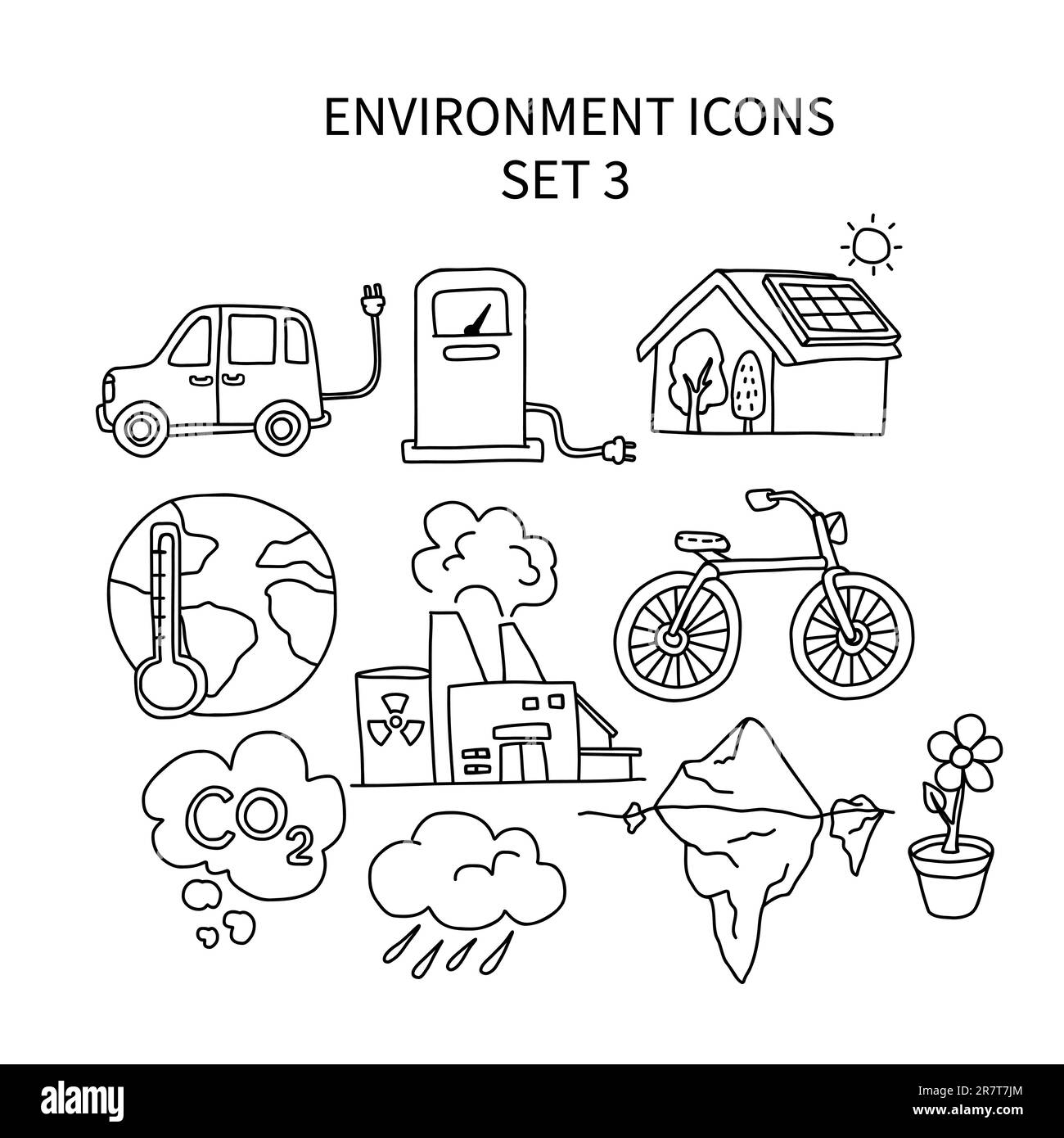 Environmental friendly cartoon Black and White Stock Photos & Images ...