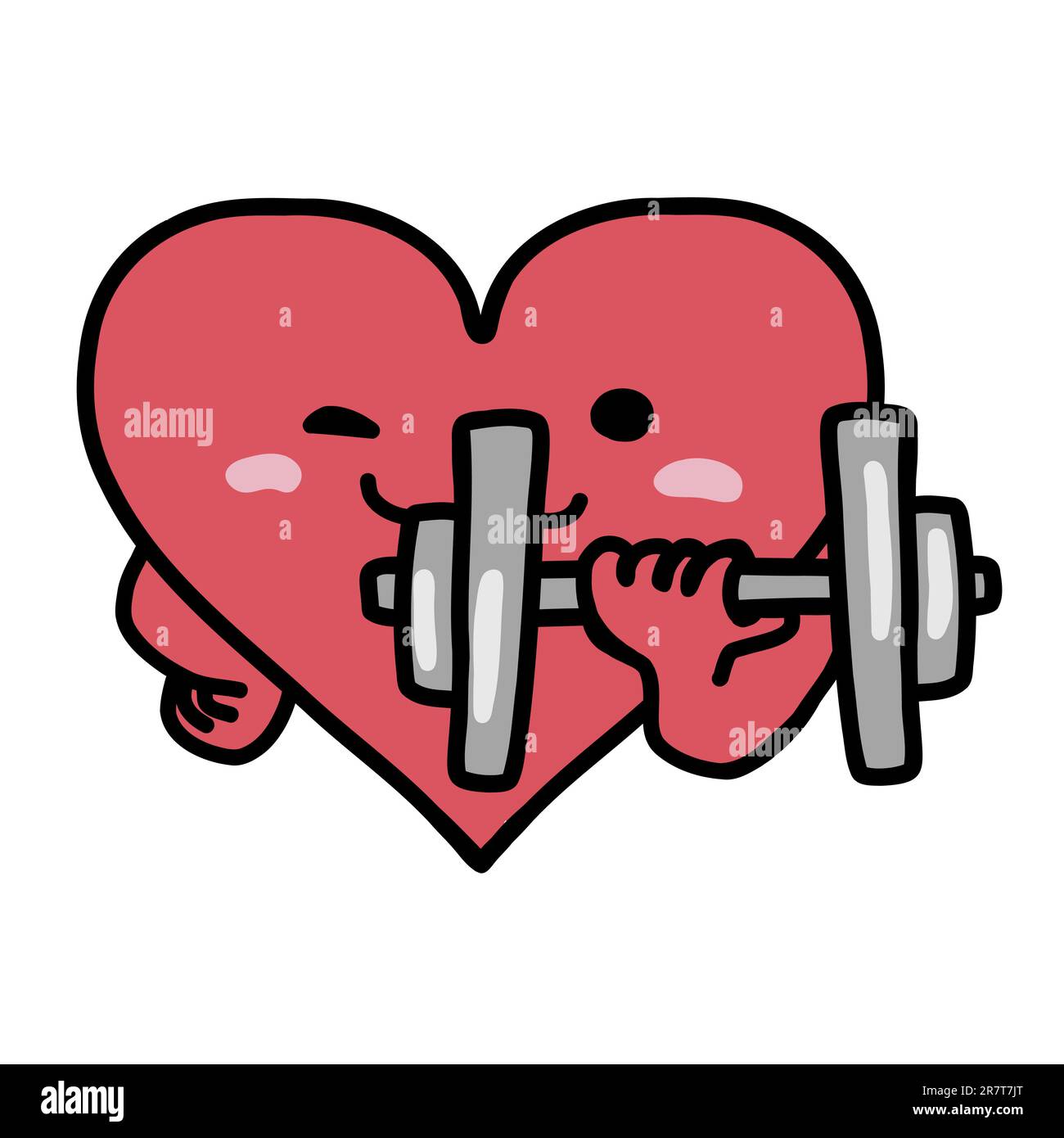 Heart exercise with dumbbell icons vector illustration Stock Vector ...