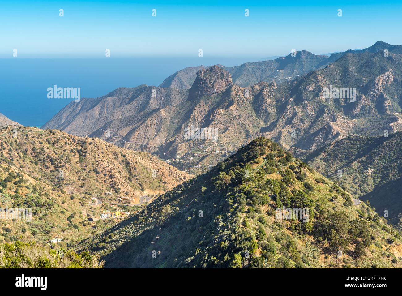 Canyon and jagged mountain range of Vallehermoso what means the ...