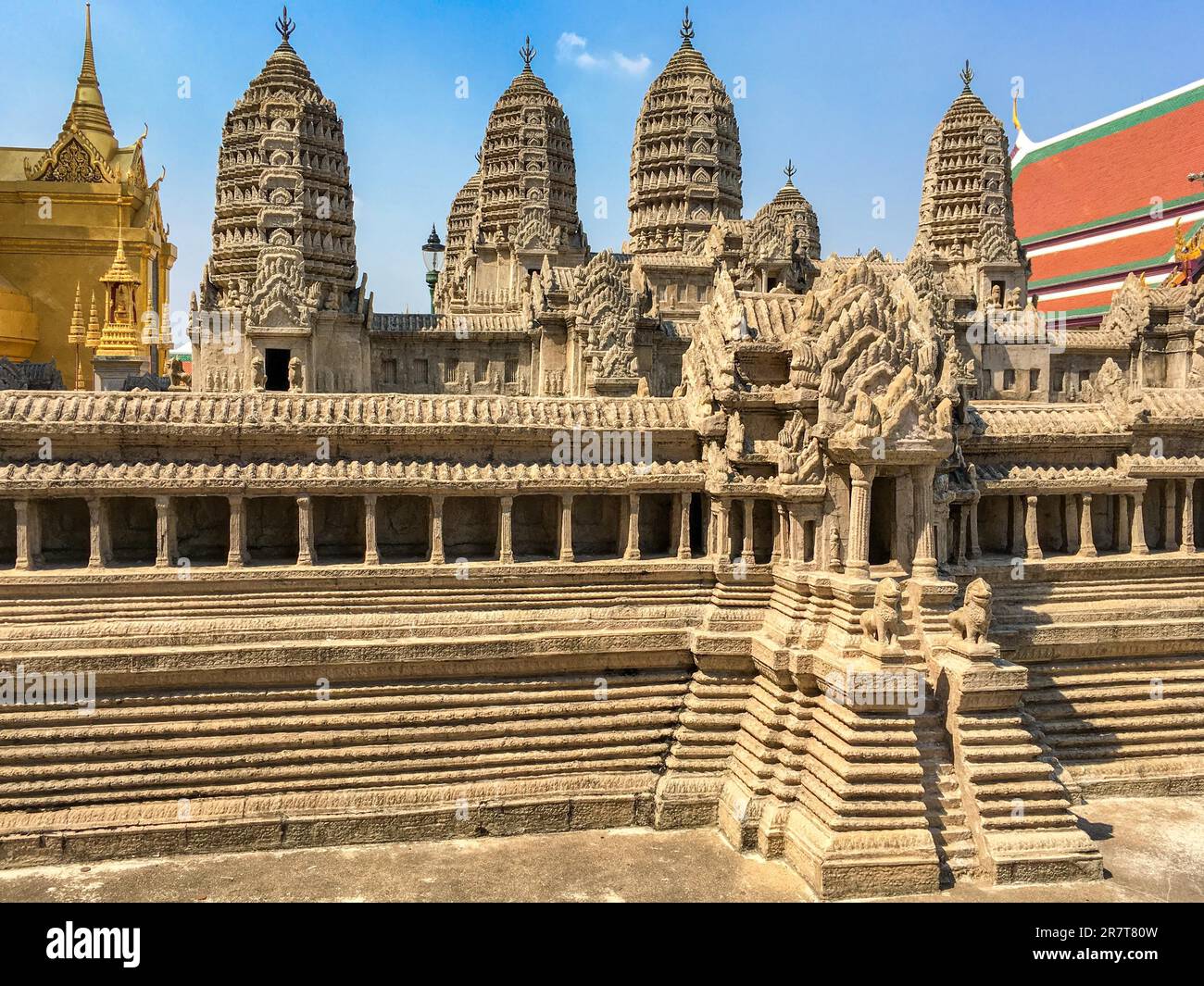 A scale model of the temple complex of Angkor Wat in the Wat Phra Kaew ...