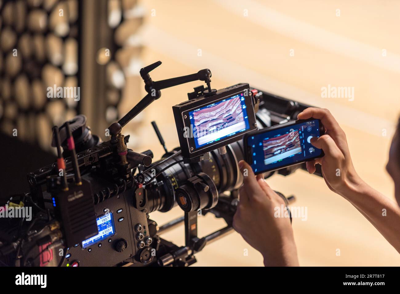 Photo by mobile phone from the display of the camera during the ...