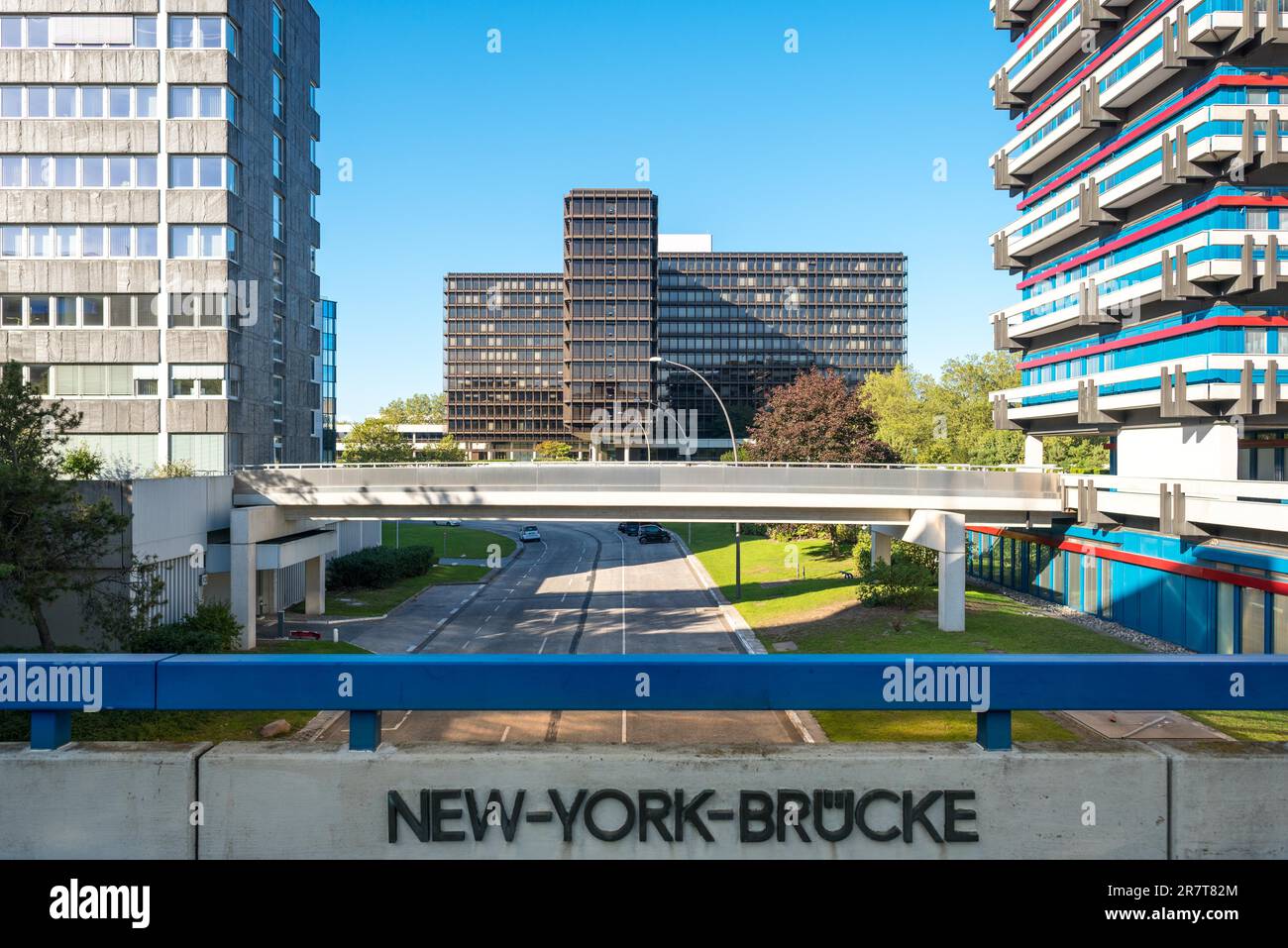 Office buildings in the style of architecture of the seventies in the ...