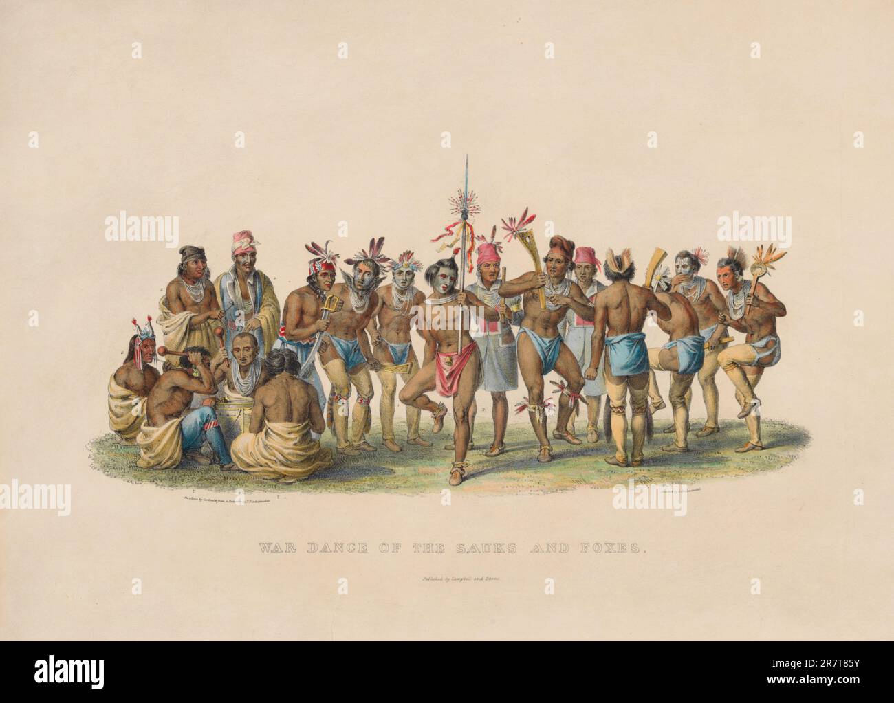 War Dance of the Sauks and Foxes 1838 Stock Photo - Alamy
