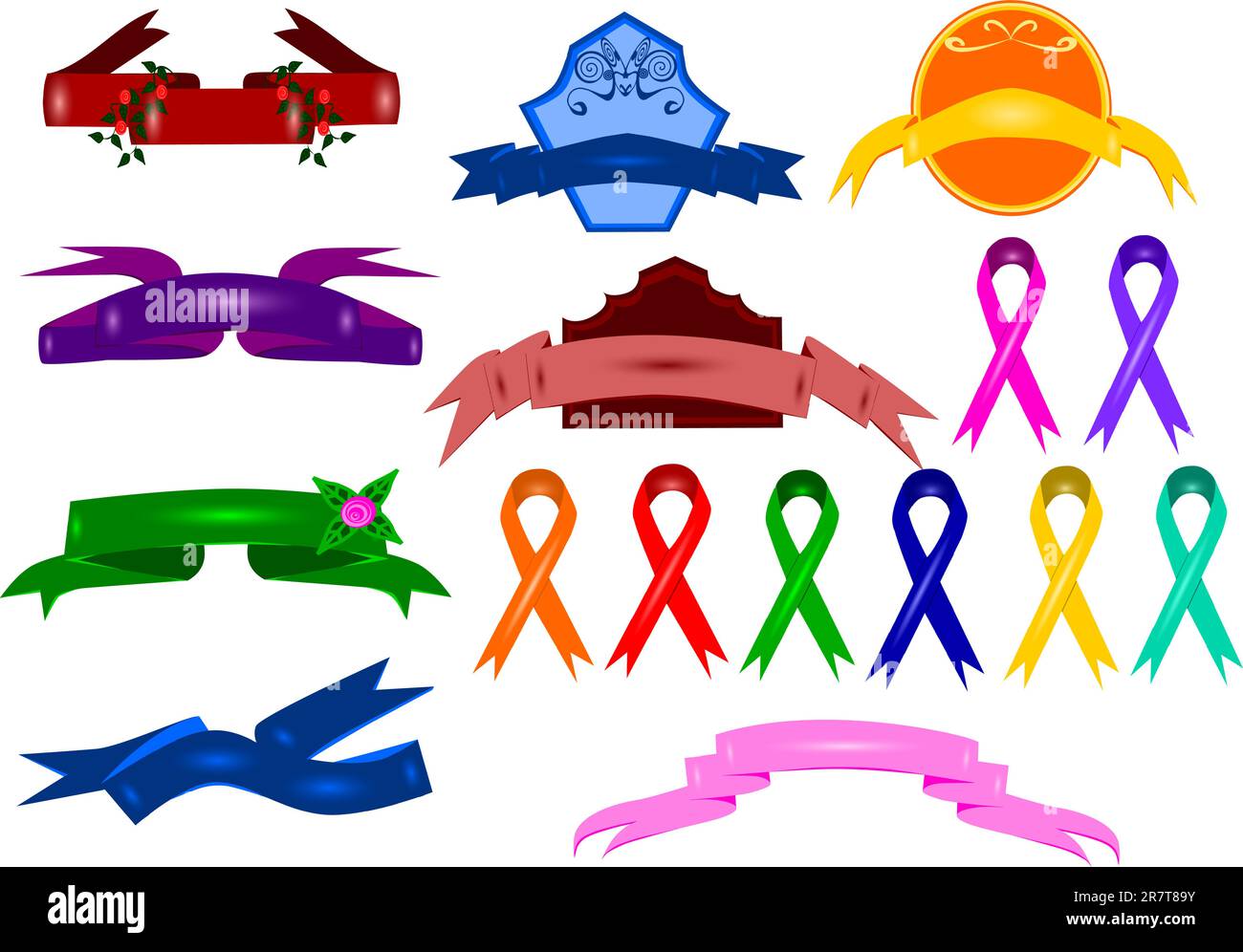Pink ribbon sign Stock Vector Images - Alamy