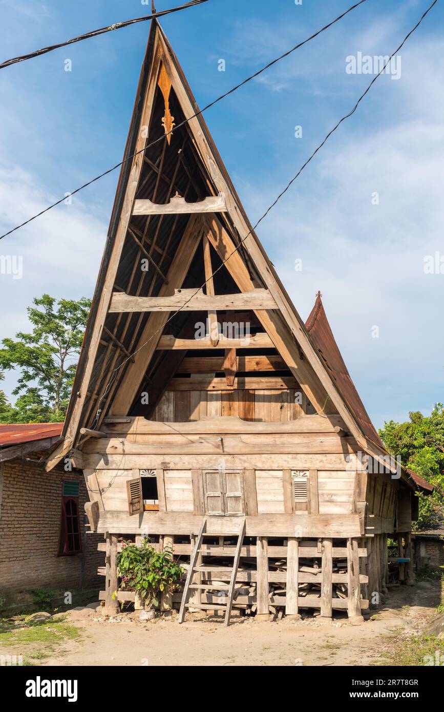 Traditional Batak house, in Indonesian called Rumah Bolon or Jabu, are ...