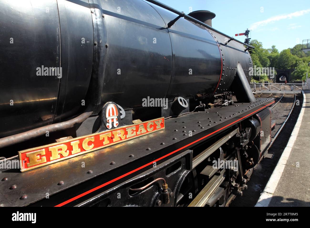 Preserved LMS Black 5 steam locomotive 5428 "Eric Treacy" at Grosmont ...