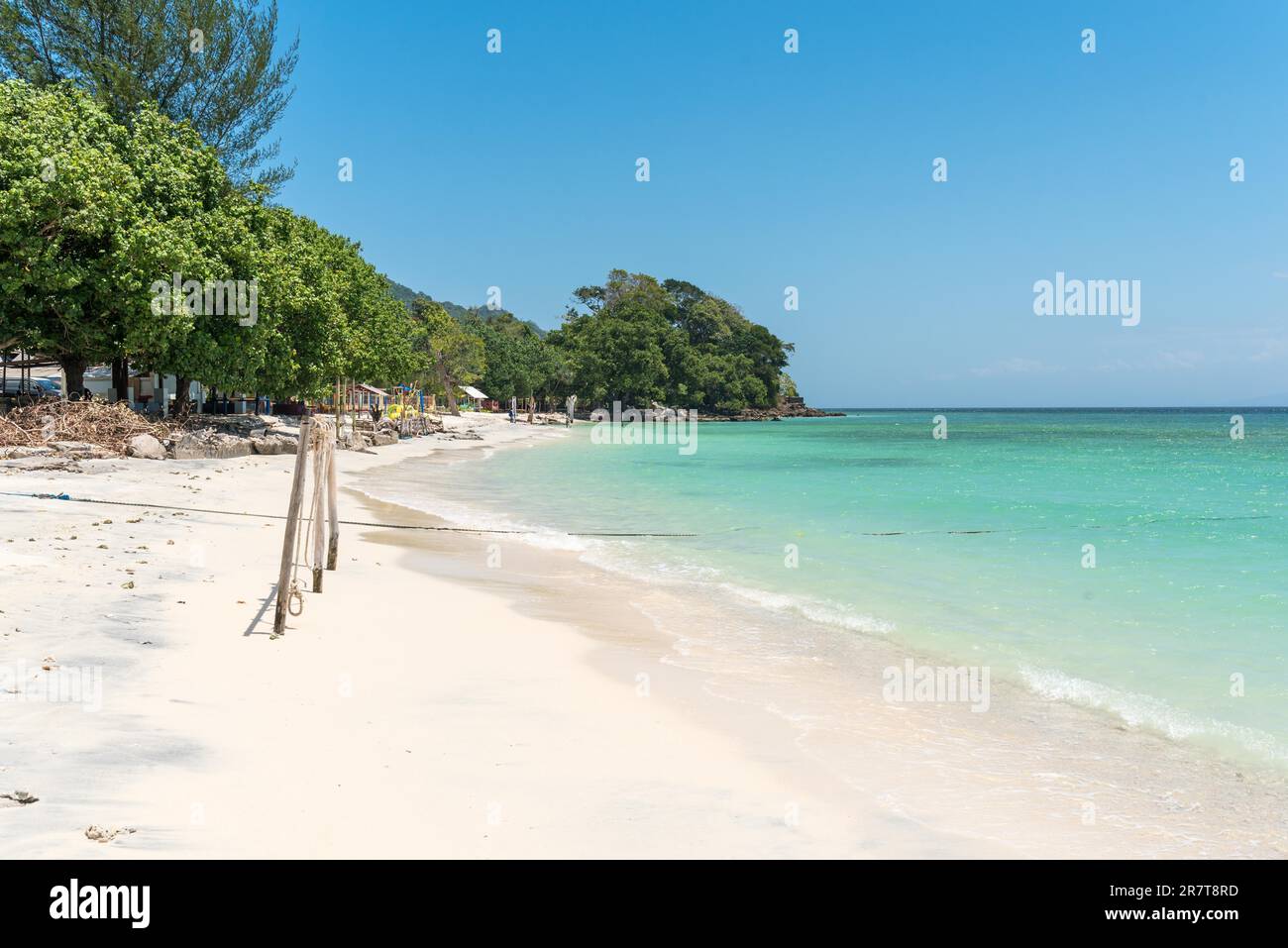 The village Pasir Putih with its dreamlike white sandy beach in the ...