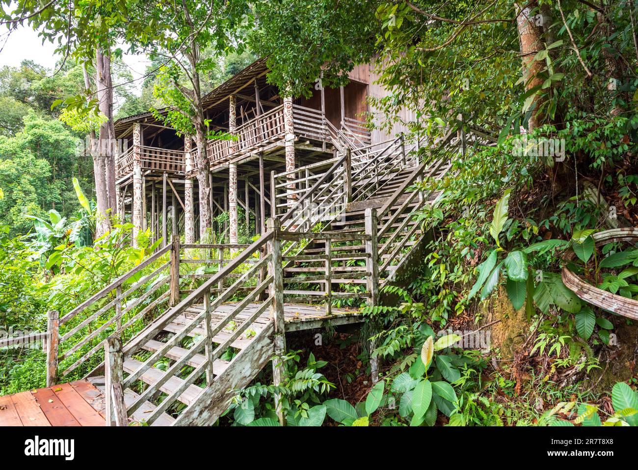 Orang Ulu longhouse in Sarawak on the Santubong peninsula in the ...