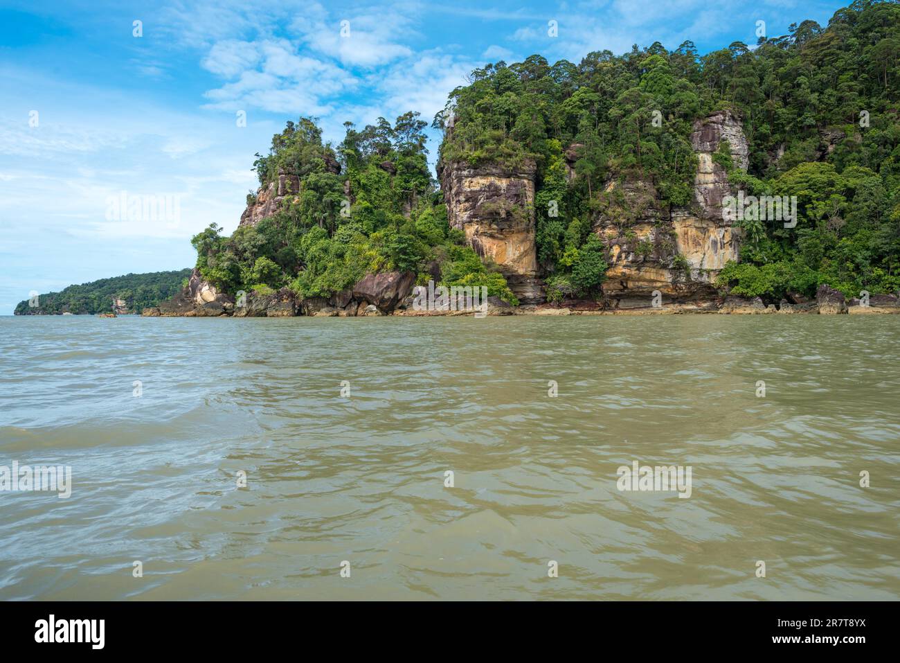 Geologically interesting sandstone rock formation at Bako National Park ...