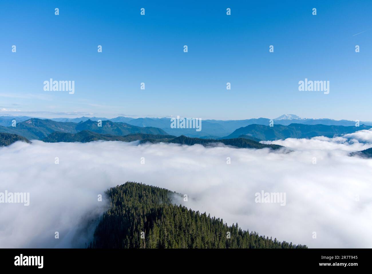Mount Rainier and the Cascade Mountains of Washington State from High ...
