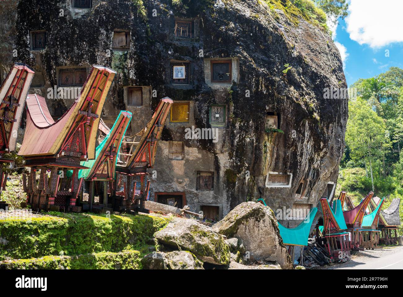 The Lo'ko Mata rock-cut tombs high up in the mountains of Tana Toraja ...