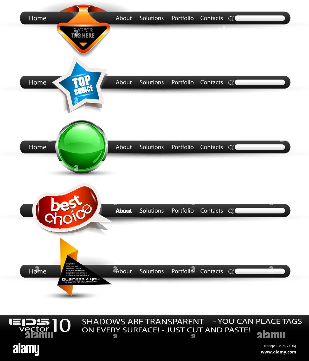 Set of modern high tech style search banners and web headers with ...