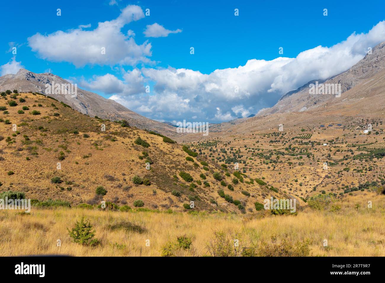 Canyon between the Kedros massif and Mount Sidherotas and Mount Vouvala ...