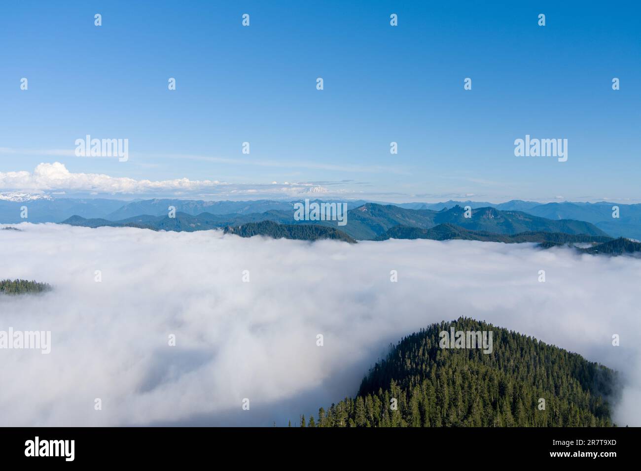 Mount Rainier and the Cascade Mountains of Washington State from High ...