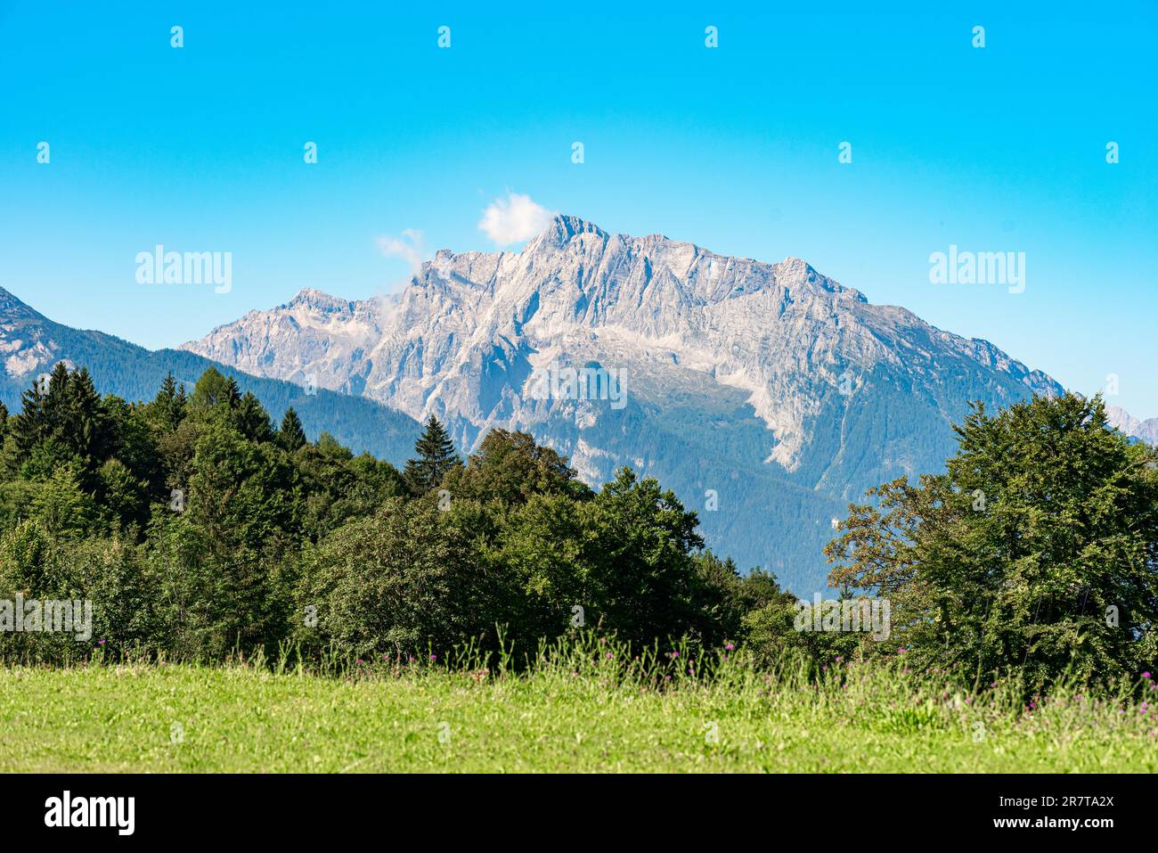 Panoramic view of the Berchtesgaden Alps with the Hochkalter Group, a ...