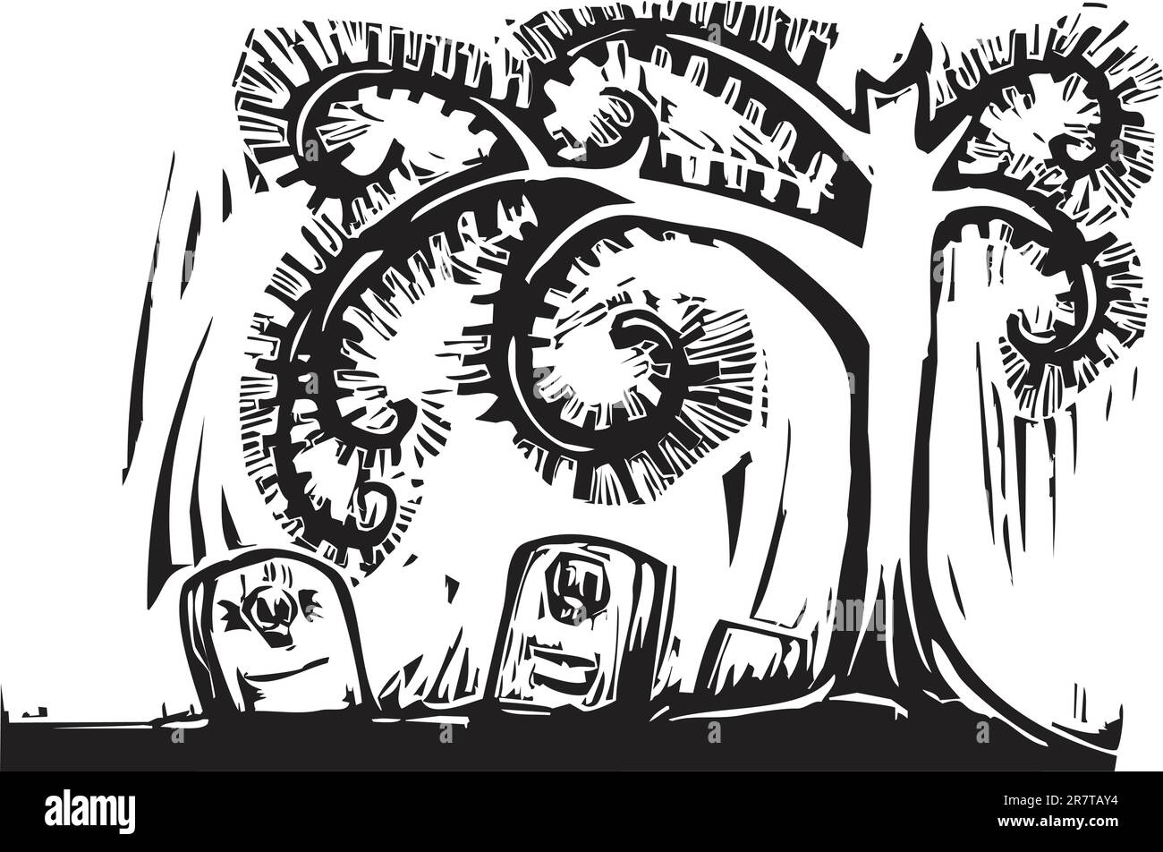 Gothic Tree Drawings