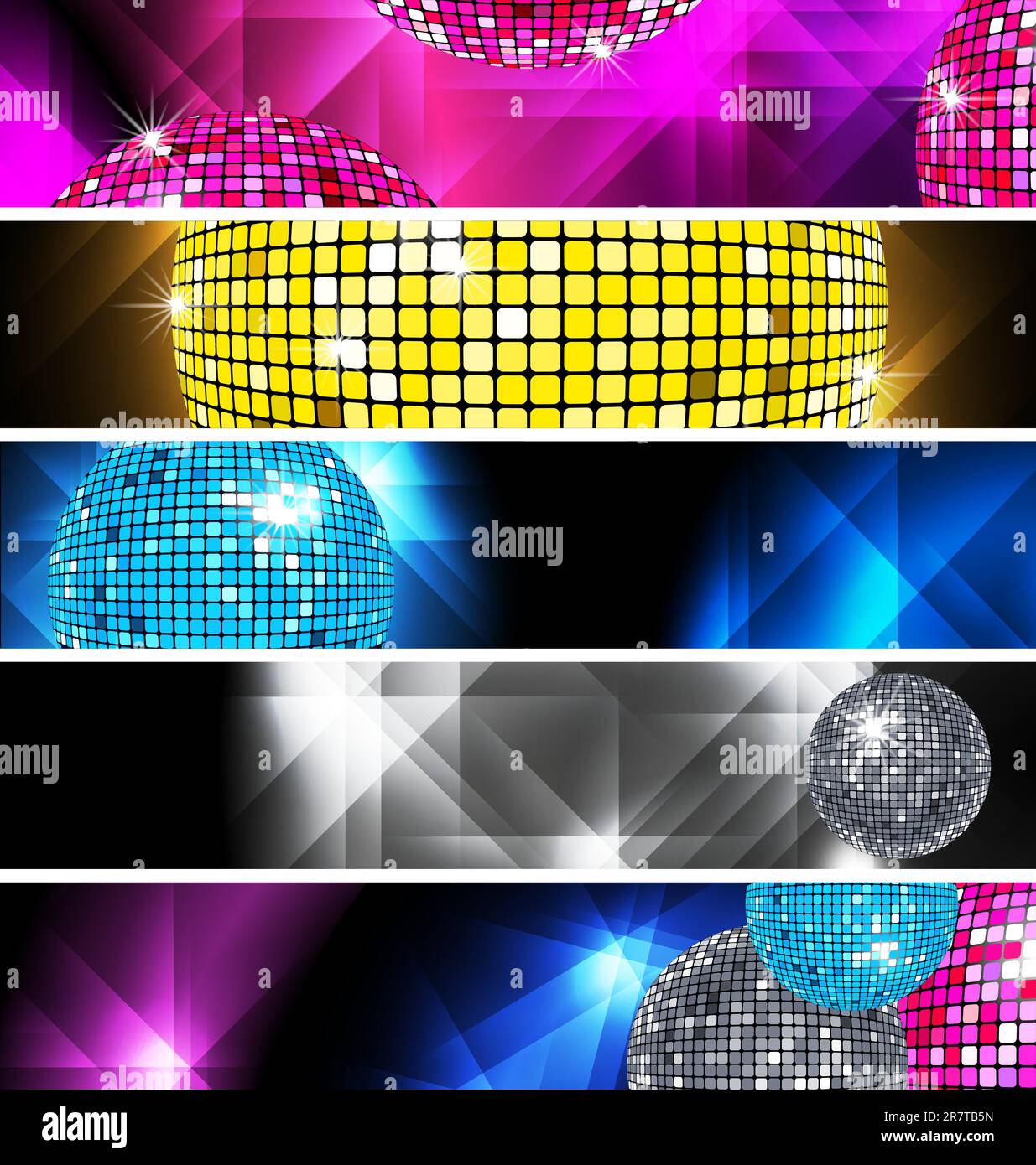 Disco and Nightclub/ set of 5 banners / vector eps10 Stock Vector Image ...