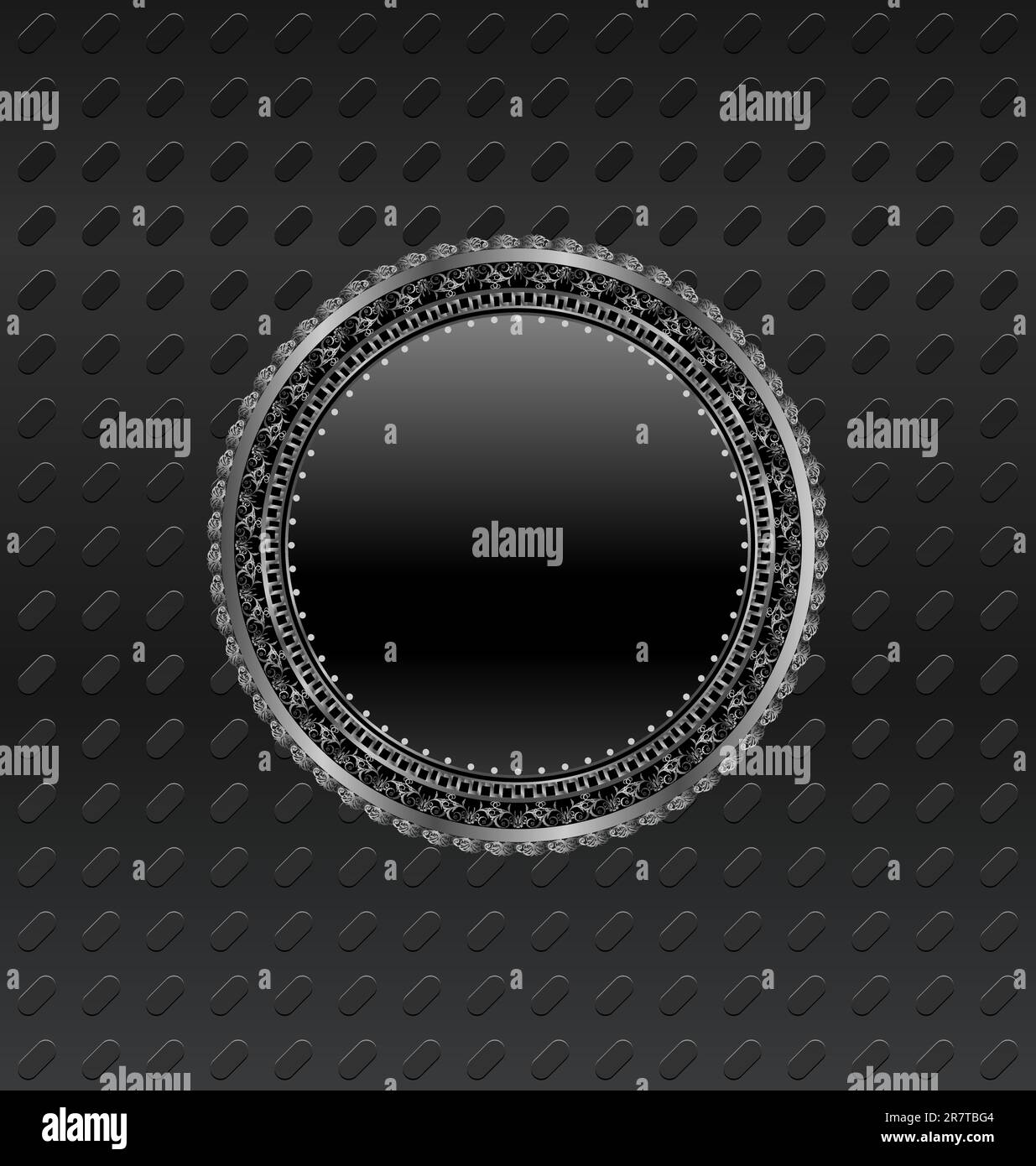 Illustration heraldic circle shield on titanium background - vector ...