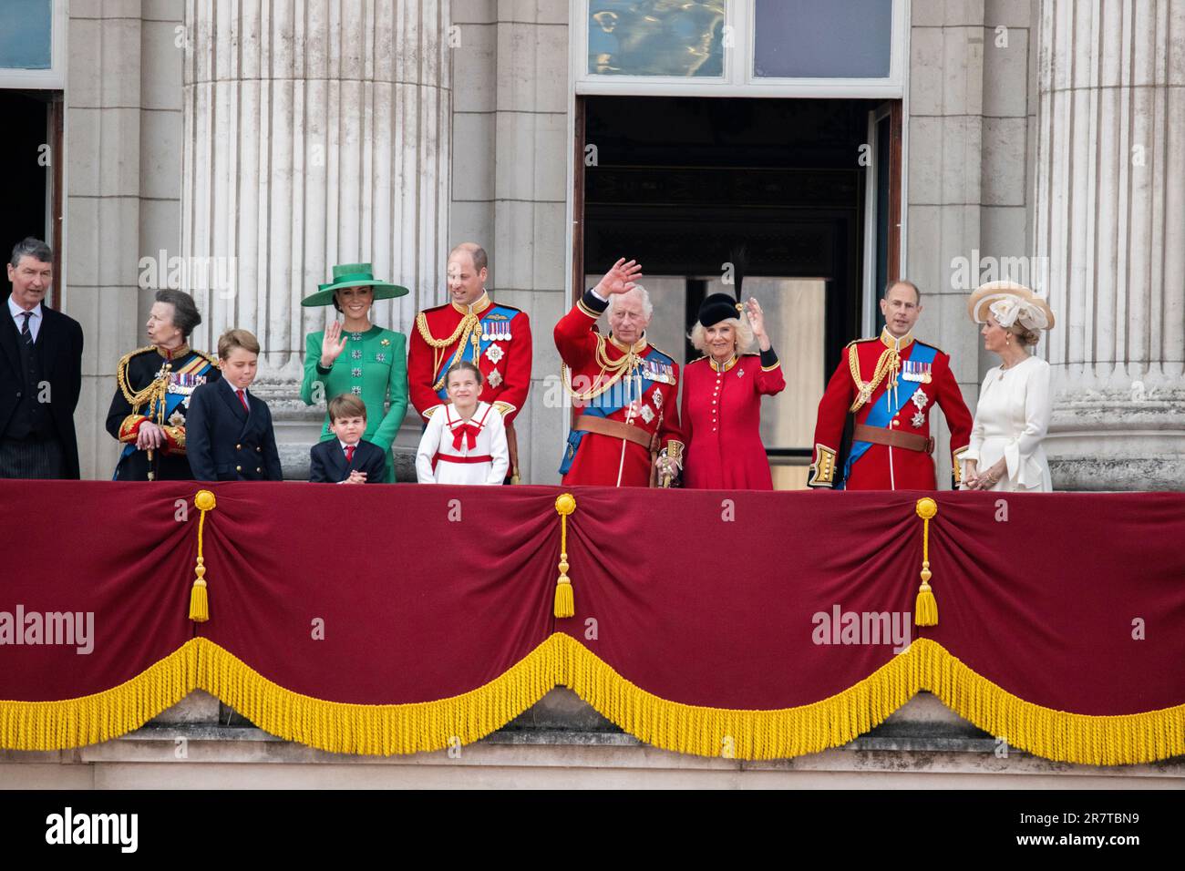 London, UK. 17 June 2023. HM King Charles III and The Queen watch a ...