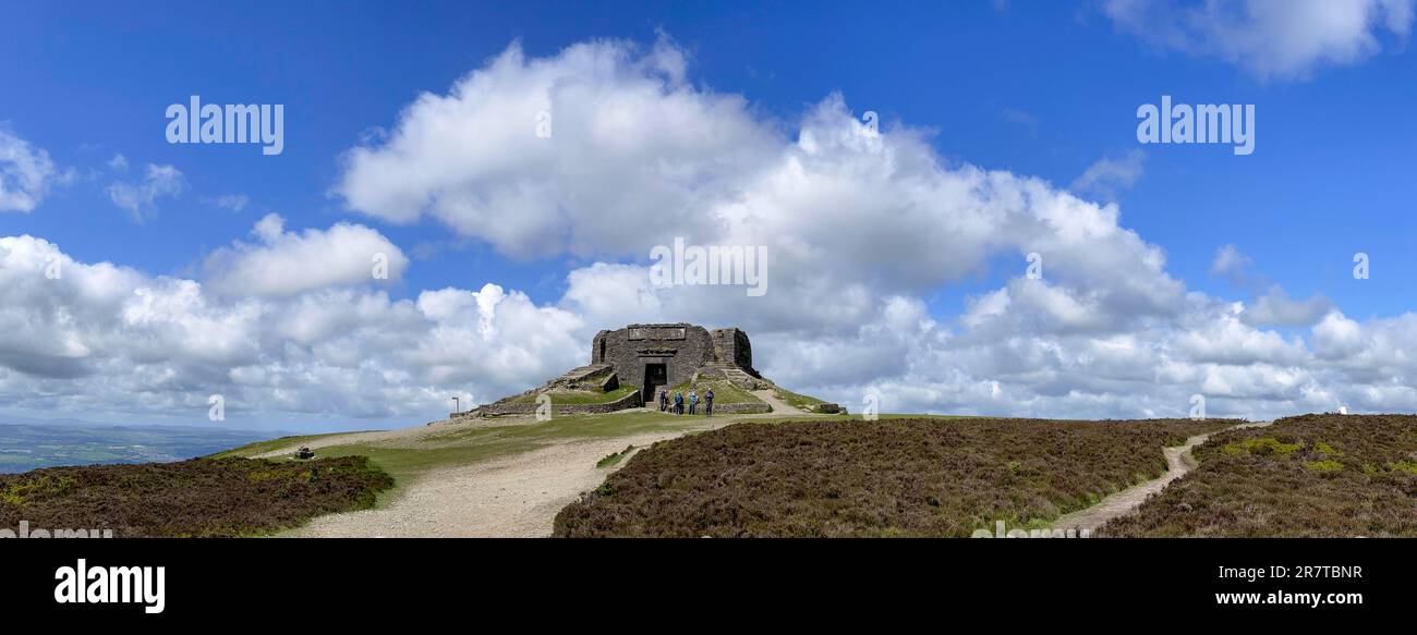 Summit panorama with Jubilee Tower, stone tower for King George III ...