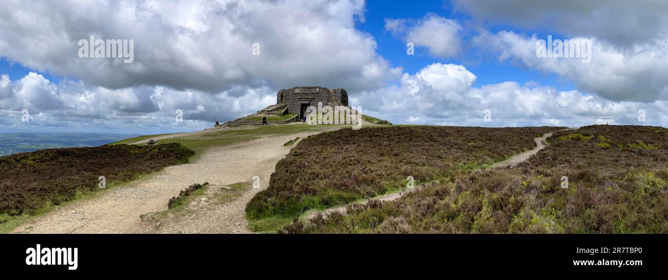 Summit panorama with Jubilee Tower, stone tower for King George III ...