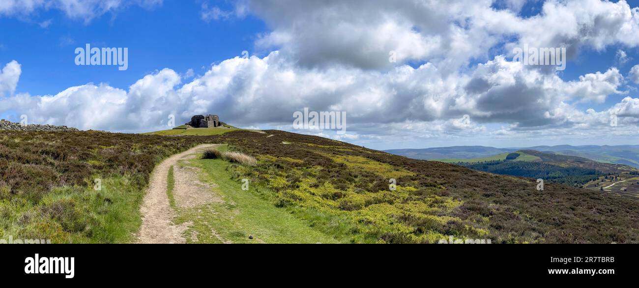 Summit panorama with Jubilee Tower, stone tower for King George III ...