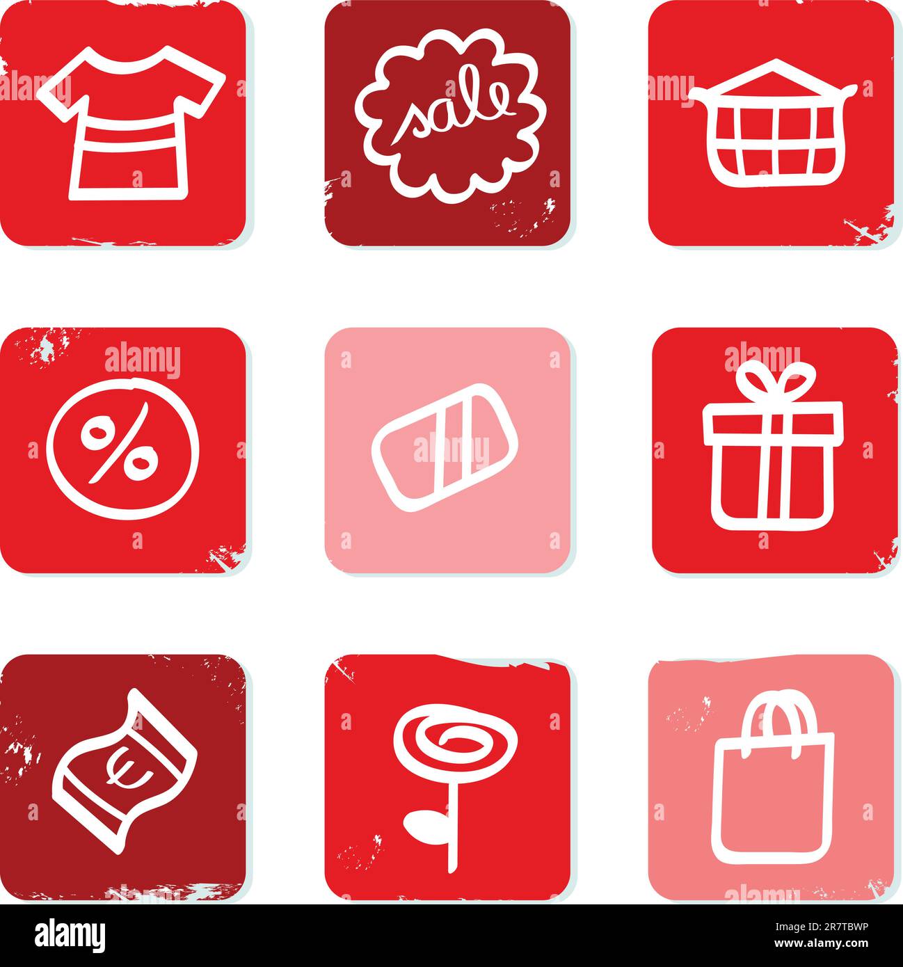 Red collection of sale and shopping icons. Vector Stock Vector Image ...