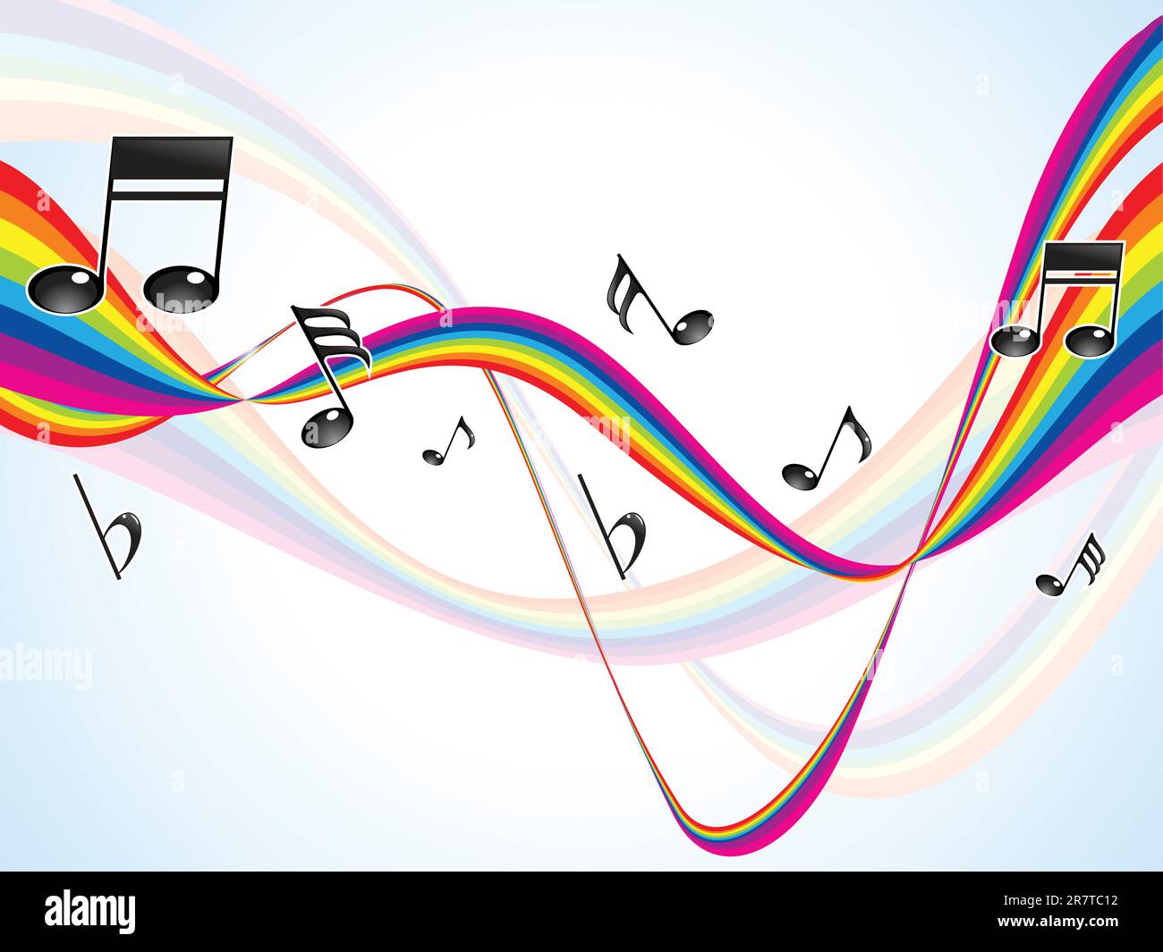 abstract colorful rainbow musical waves vector illustration Stock ...