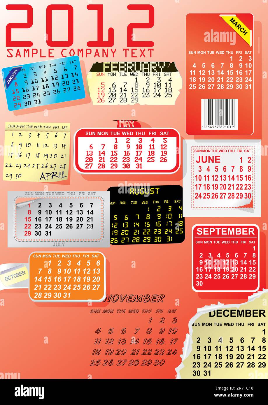 shopping stickers calendar vector illustration Stock Vector Image & Art ...