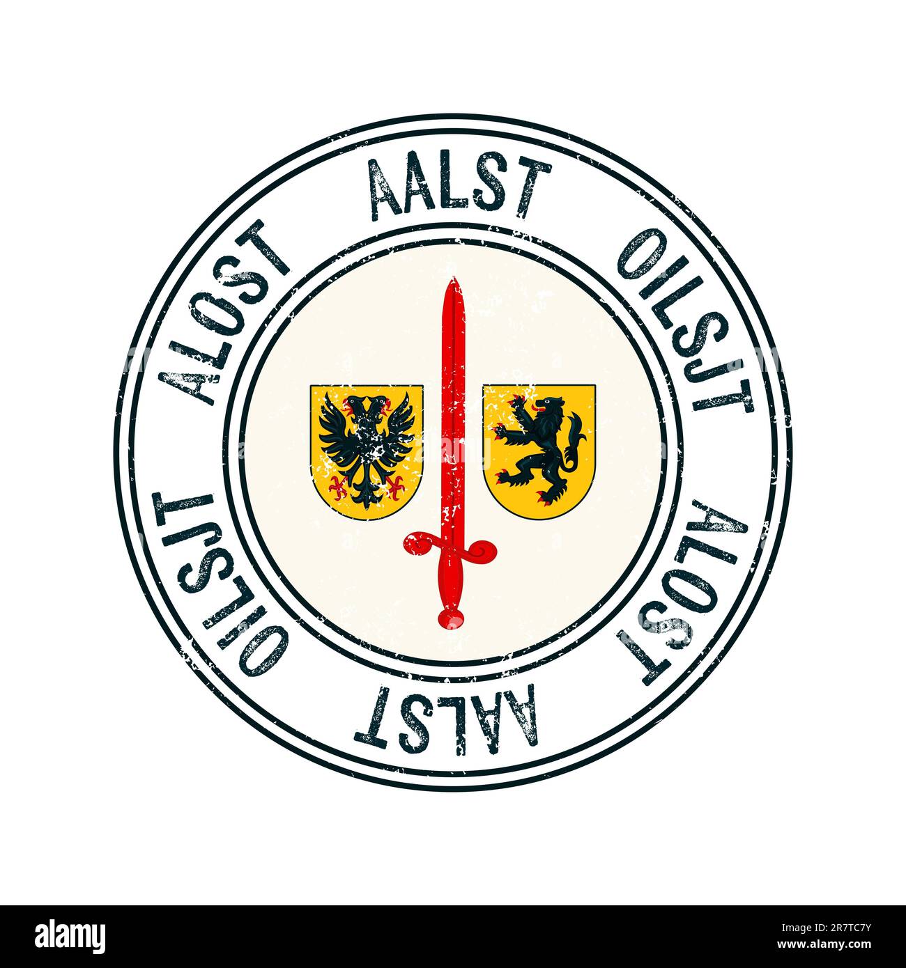 Aalst, Belgium city vector grunge rubber stamp over white background ...