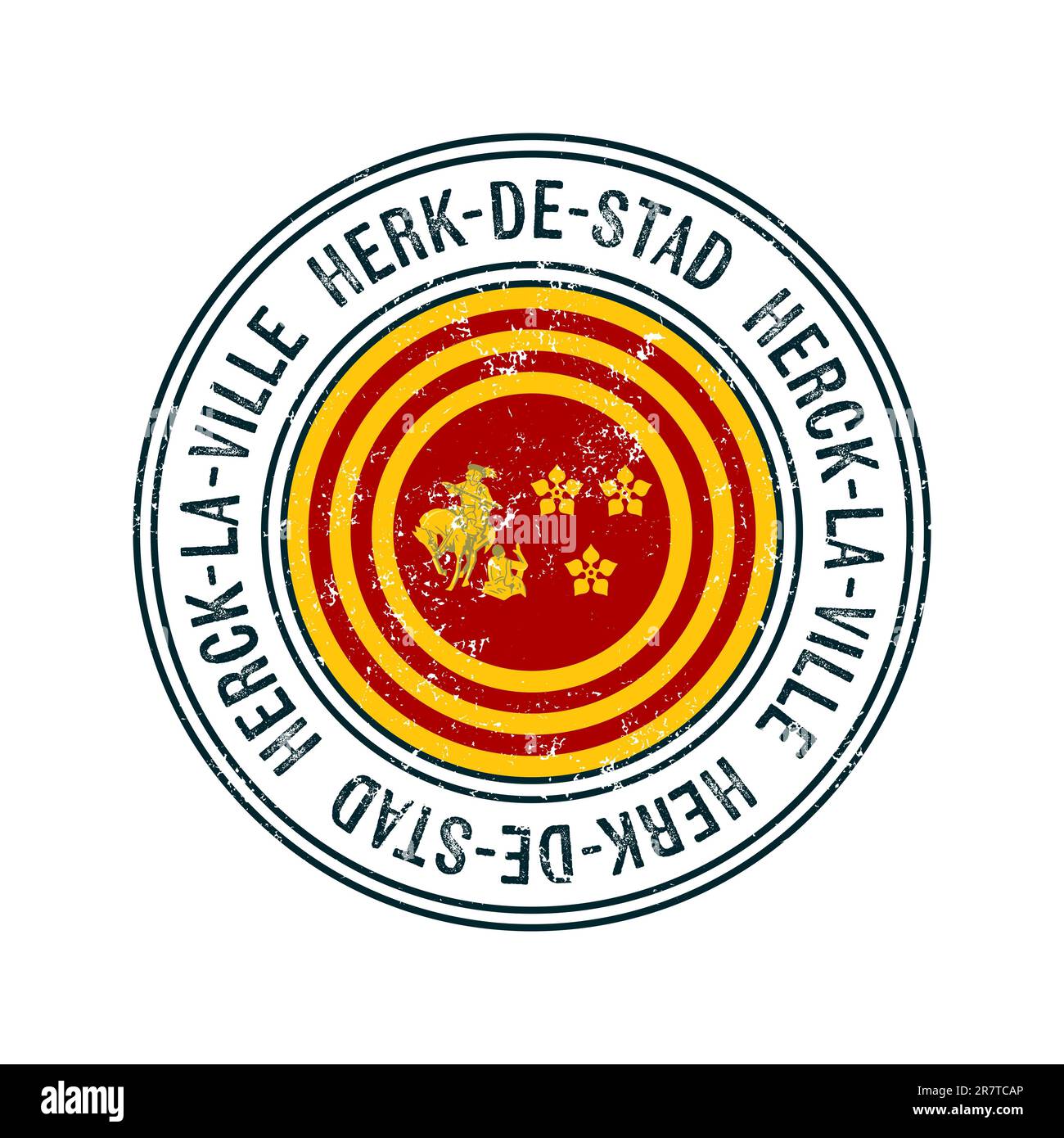Herk de Stad, Belgium city vector grunge rubber stamp over white ...