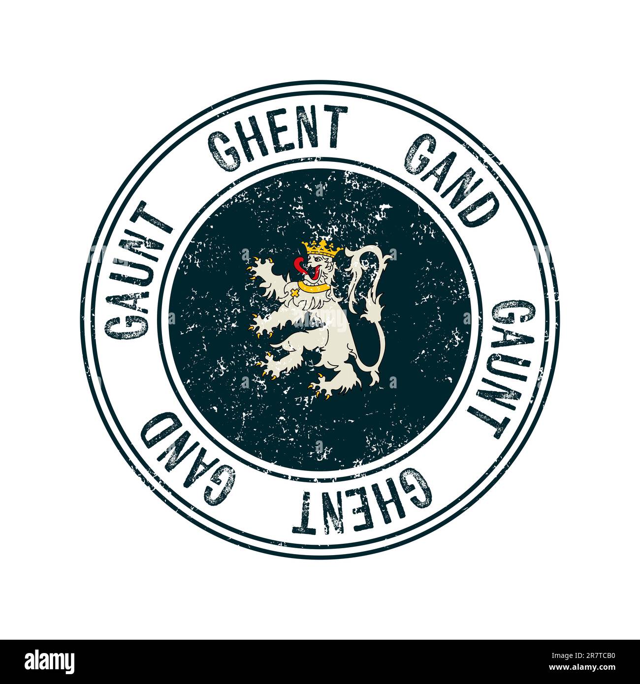 Ghent, Belgium city vector grunge rubber stamp over white background ...