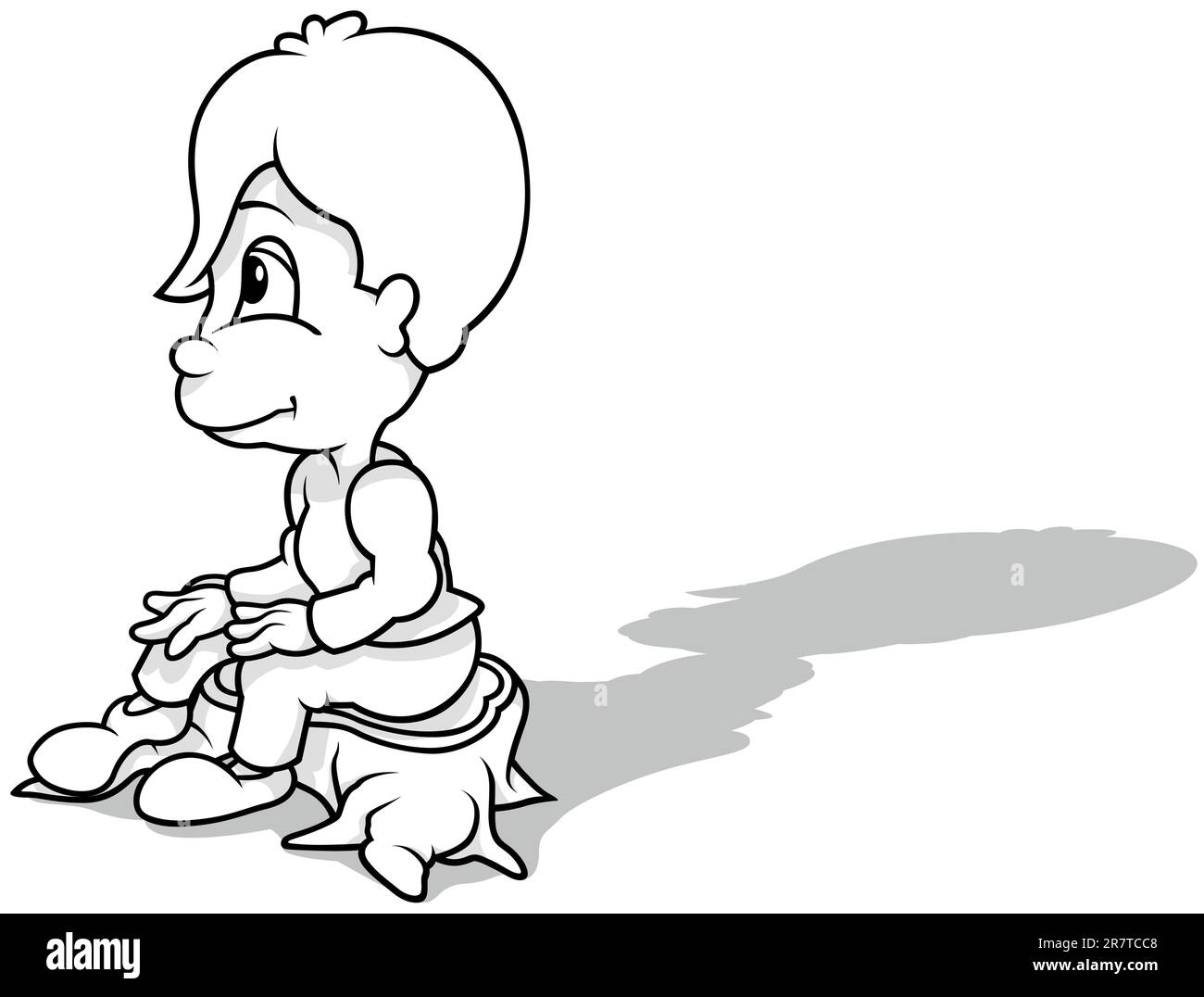 Smiling boy on tree Stock Vector Images - Alamy