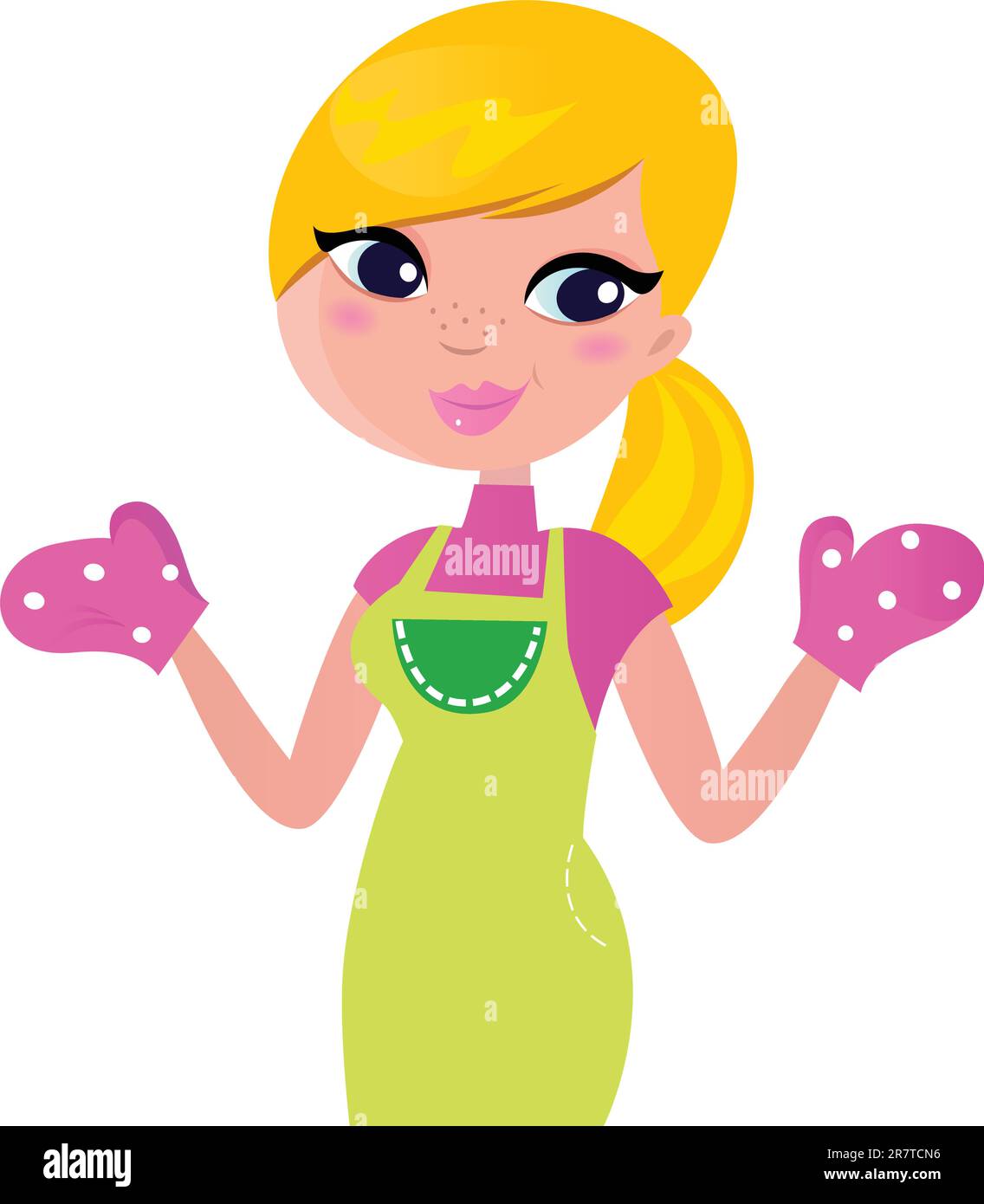 Woman cleaning on white Stock Vector Images - Alamy